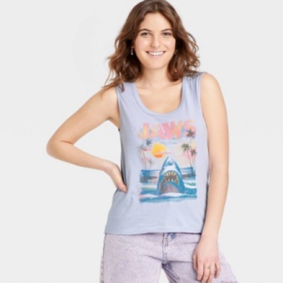 Jaws | Tops | Jaws Icelandic Blue Graphic Tank Nwt | Poshmark